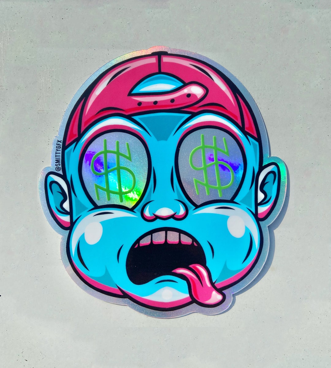 Holographic Money Boy Sticker: Waterproof Cartoon Vinyl Decal - Etsy
