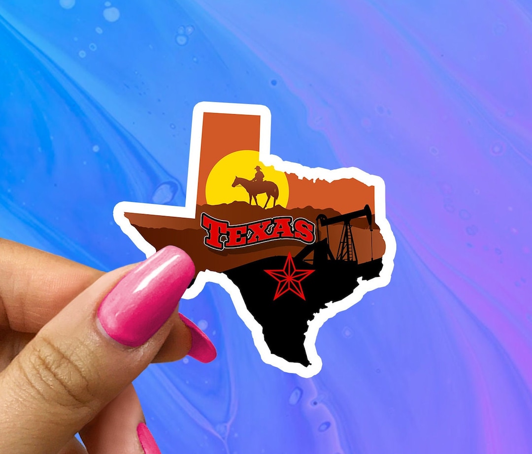 Texas State Sticker, Texas Decal, State Laptop Stickers, Waterproof ...