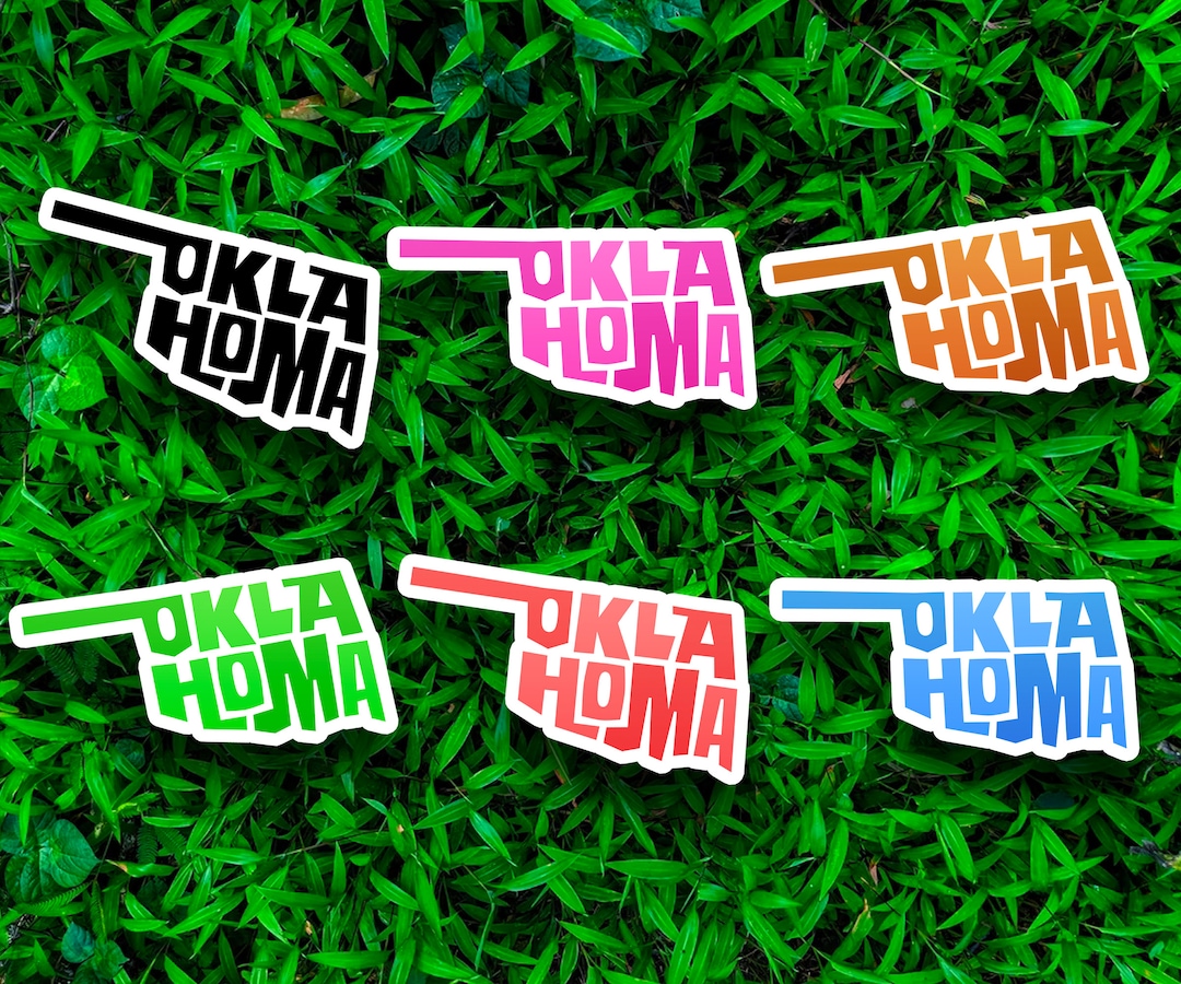 Oklahoma State Sticker, Oklahoma Decal, State Laptop Stickers ...