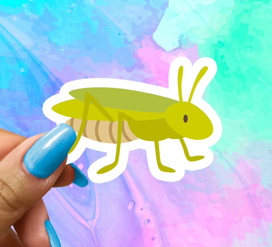 Cute Grasshopper Decal, Adorable Bug Stickers, Water Bottle Decal ...
