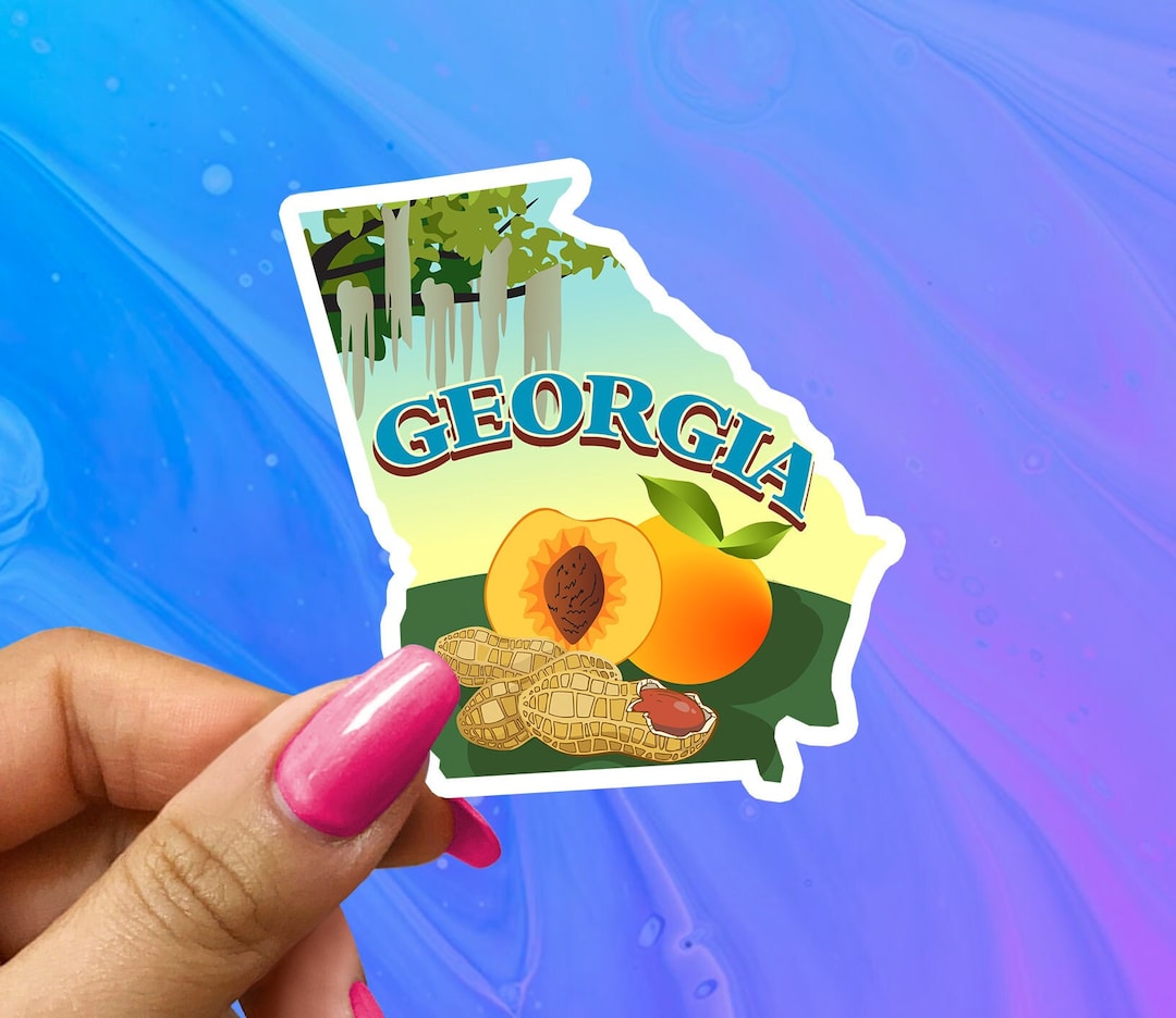 Georgia State Sticker, Georgia Decal, State Laptop Stickers, Waterproof ...