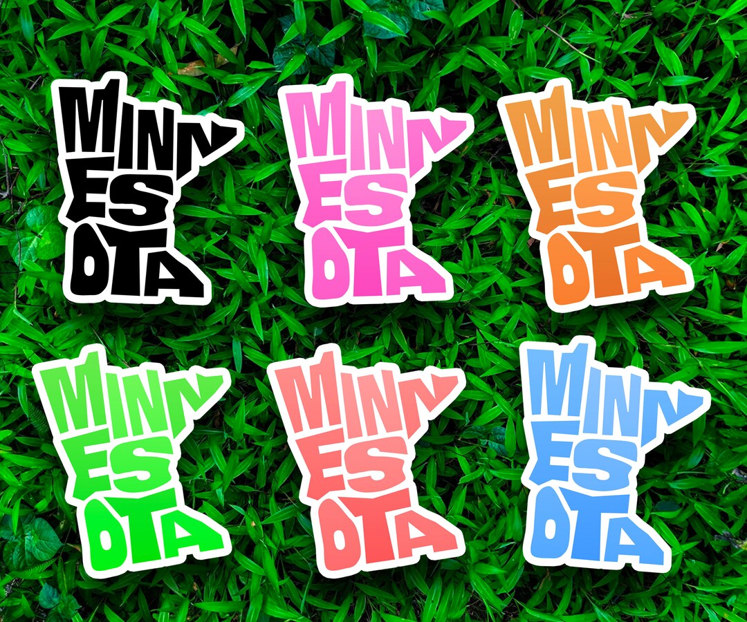 Minnesota State Sticker, Minnesota Decal, State Laptop Stickers ...