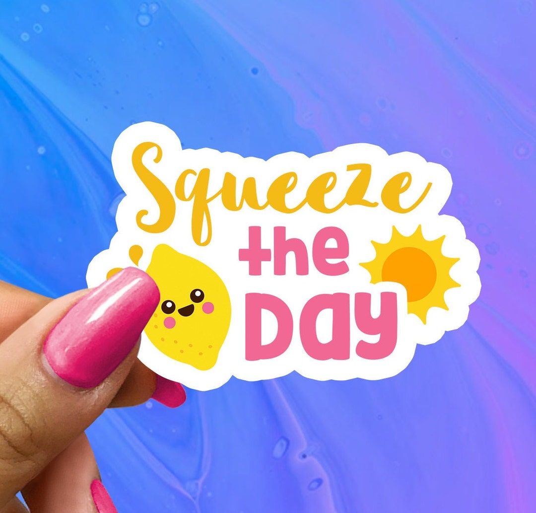 Lemon Sticker: Squeeze the Day Punny Gloss Vinyl Decal - Etsy