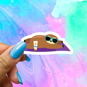 Cute Sloth Sunbathing Stickers Cute Animal Stickers Vinyl - Etsy