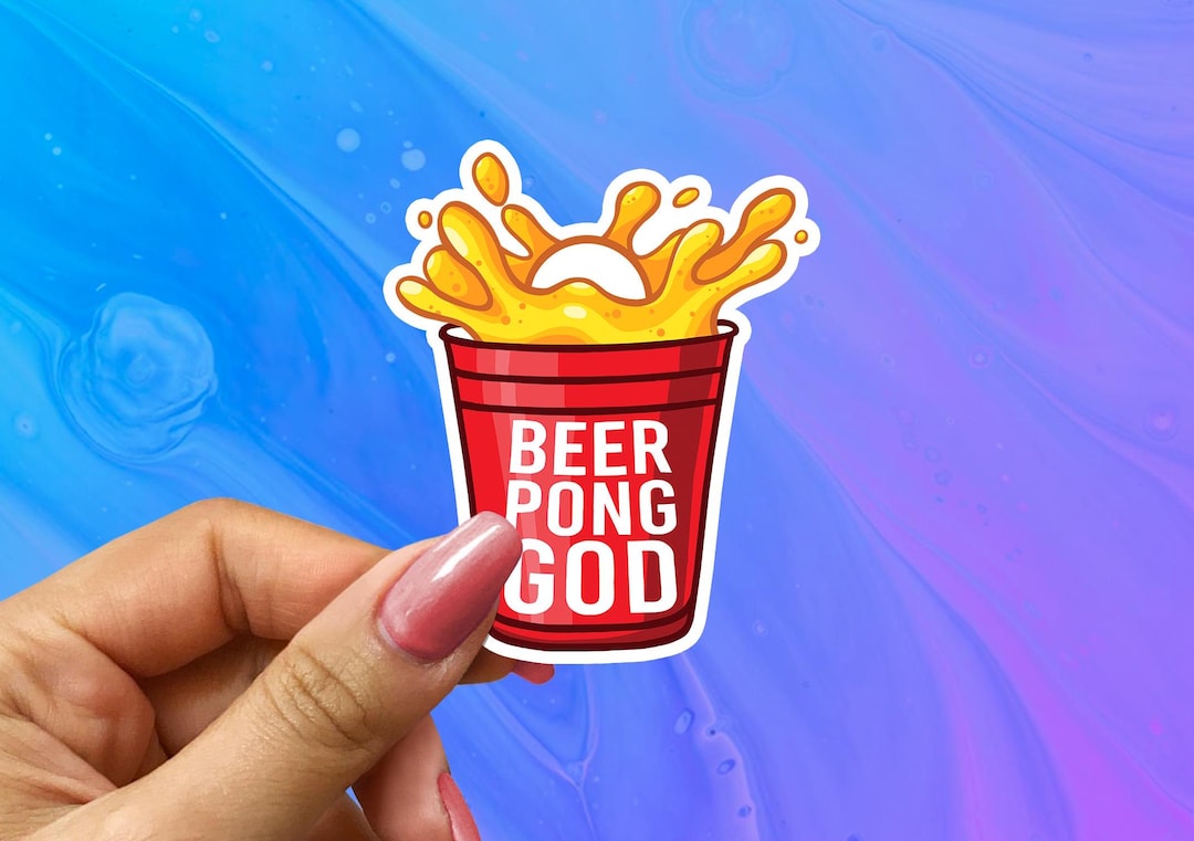 Beer Pong Sticker, Funny Drinking Sticker, Drinking Sticker, Party ...