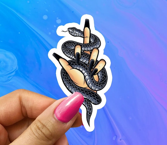 No Fake Friends Snake Middle Finger Water Bottle Sticker | Etsy
