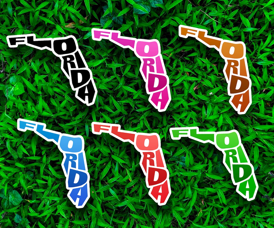 Florida State Sticker, Florida Decal, State Laptop Stickers, Waterproof ...