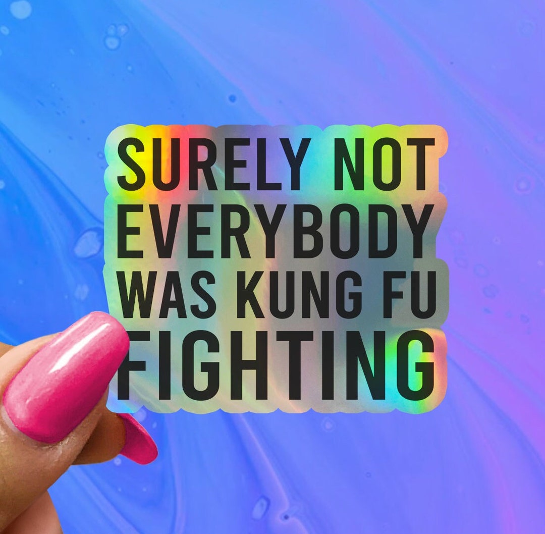 Kung Fu Fighting Glossy Vinyl Sticker: Funny Laptop Decal - Etsy