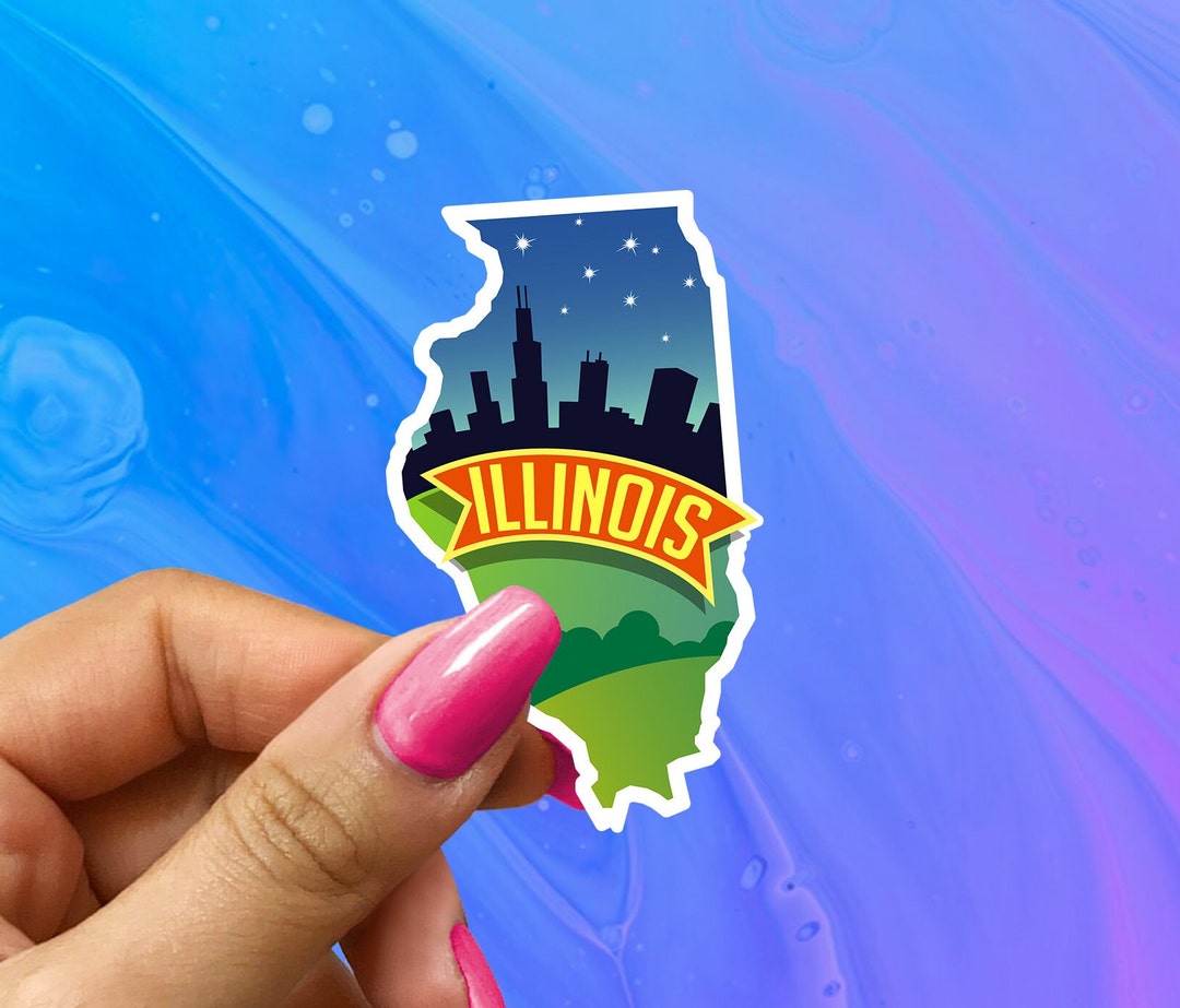 Illinois State Sticker: Skyline Vinyl Decal - Etsy
