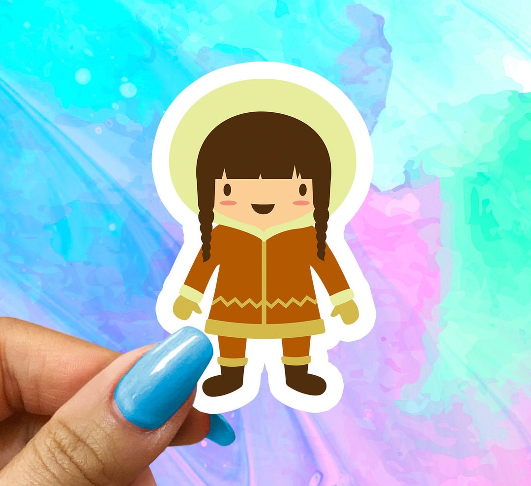 Girl Eskimo Stickers, Cute Eskimo Stickers, Vinyl Laptop Stickers ...
