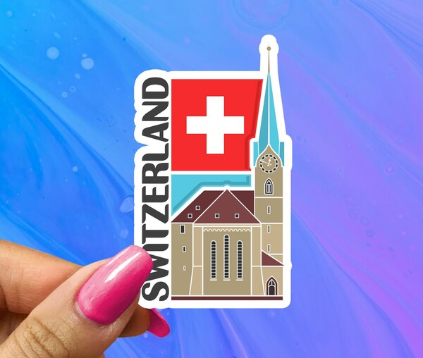 Map of Switzerland Sticker Watercolor Map Painting Switzerland Suisse ...