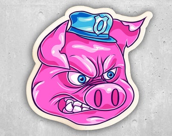 Blue Police Pig Sticker - Etsy