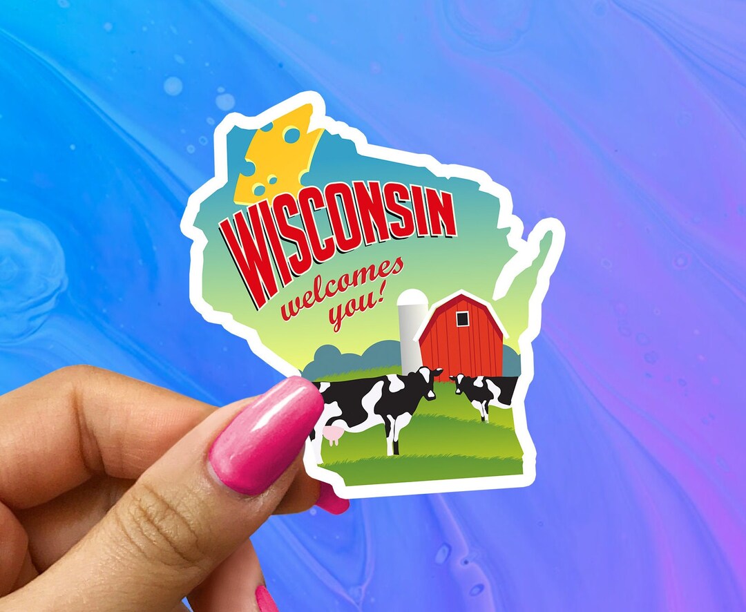 Wisconsin State Sticker, Wisconsin Decal, State Laptop Stickers ...