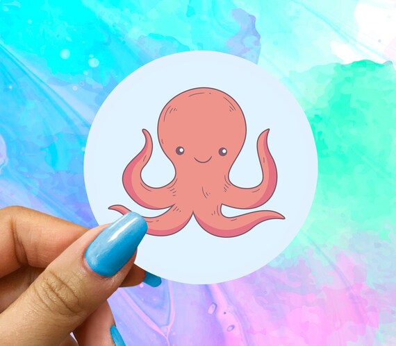 Mad Octopus Vinyl Sticker Best Friend Gift Animal Sticker Trendy ...