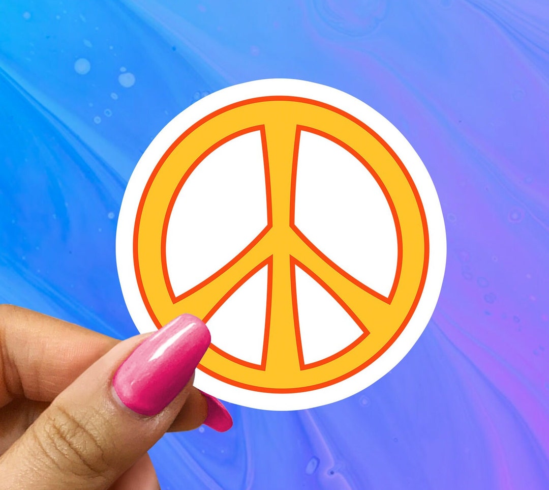 Retro Hippie Peace Sign Sticker: Waterproof Gloss Vinyl Decal - Etsy