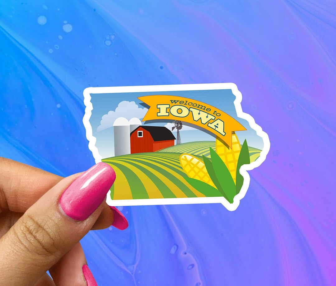 Iowa State Sticker, Iowa Decal, State Laptop Stickers, Waterproof Vinyl ...