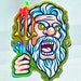 Poseidon Sticker Gold Holographic Sticker 4x3 Greek God of the Sea for ...
