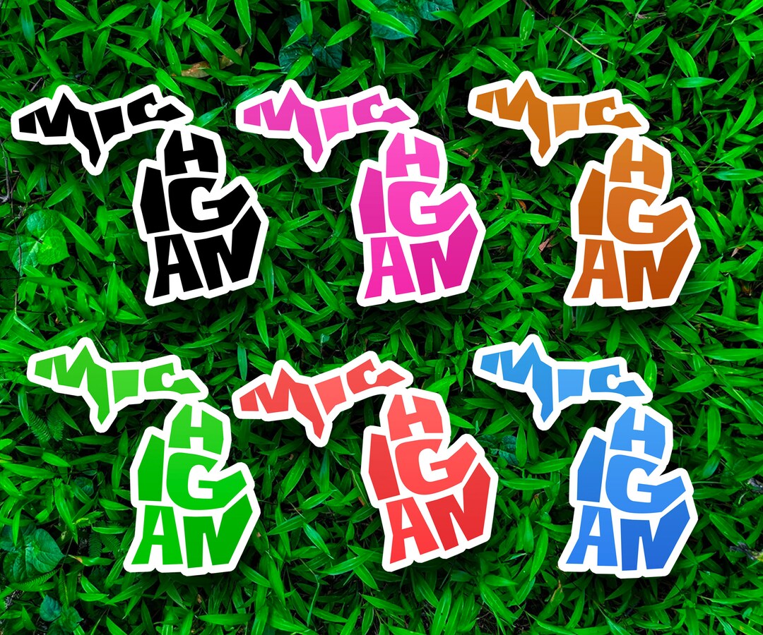 Michigan State Sticker, Michigan Decal, State Laptop Stickers ...