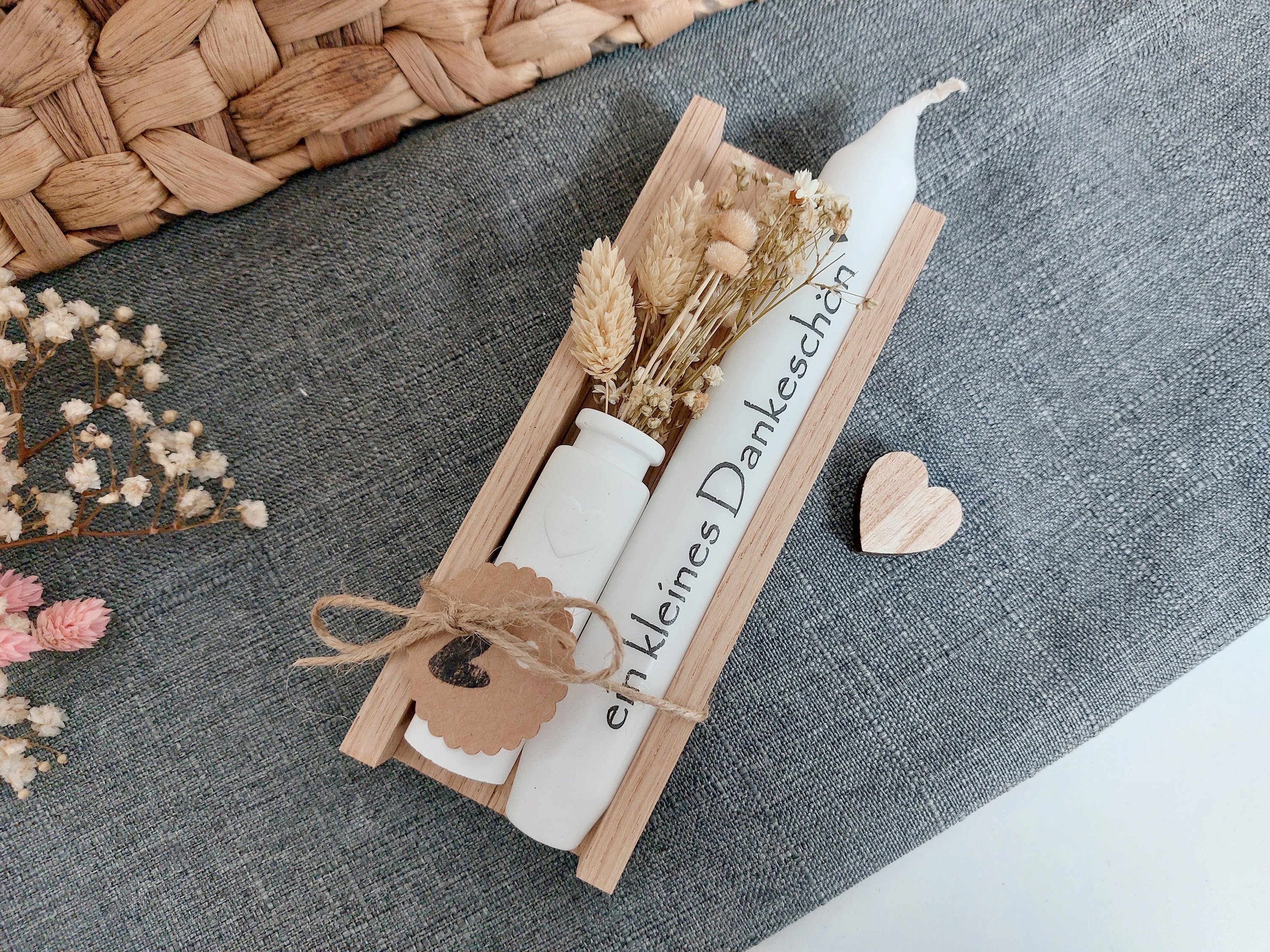 Kleines Dankeschön Geschenkset | Stabkerze bedruckt | Danke | Raysin ...