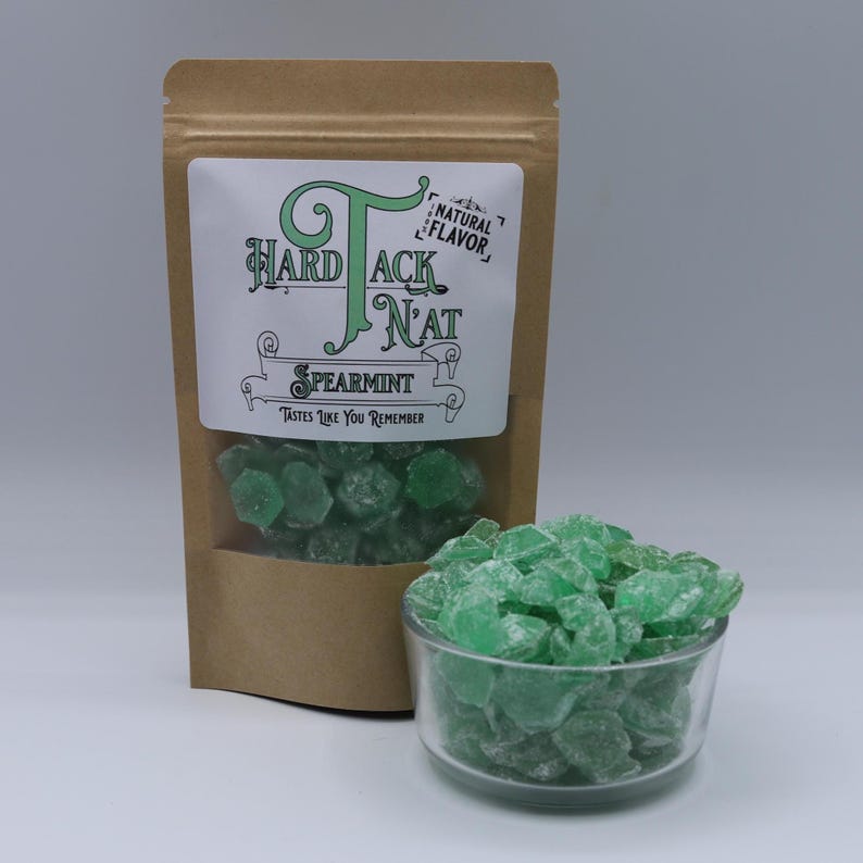 Spearmint Hard Tack Candy: Old-fashioned Handmade Glass Candy - Etsy