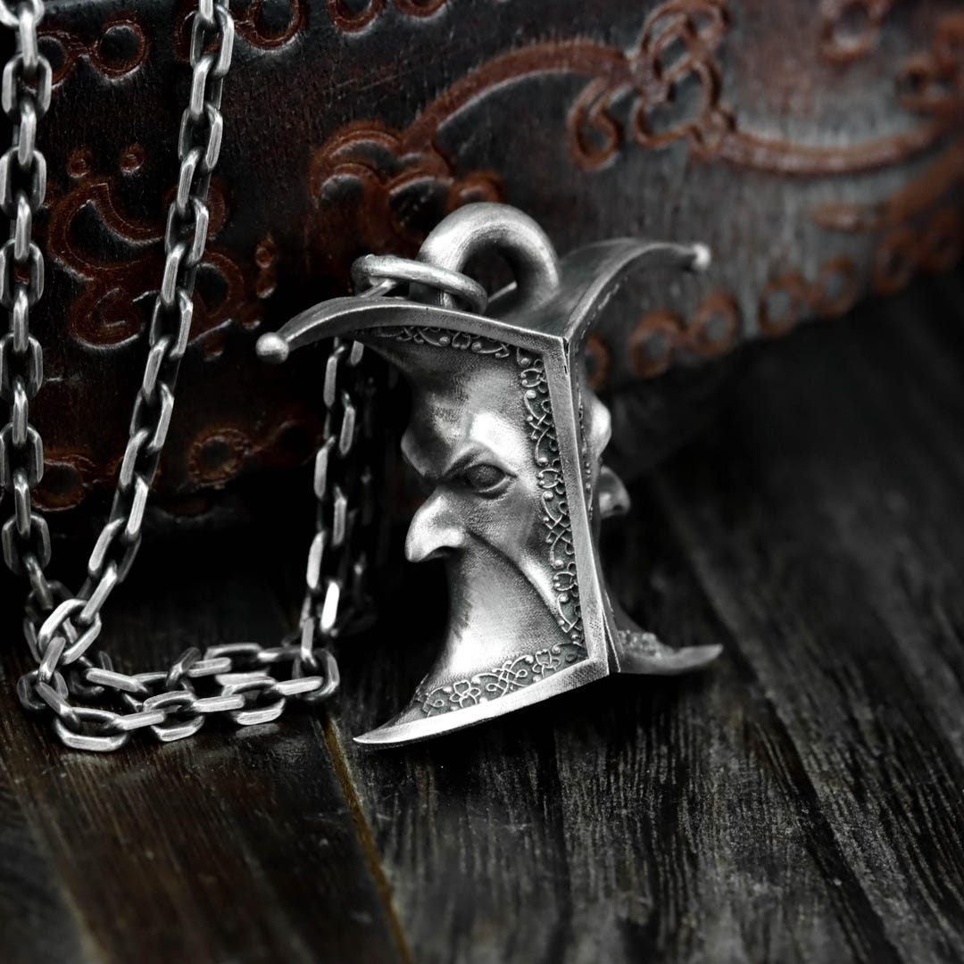 Dual-faced Venetian 925 Silver Mask Pendant Necklace: Gothic Baroque ...
