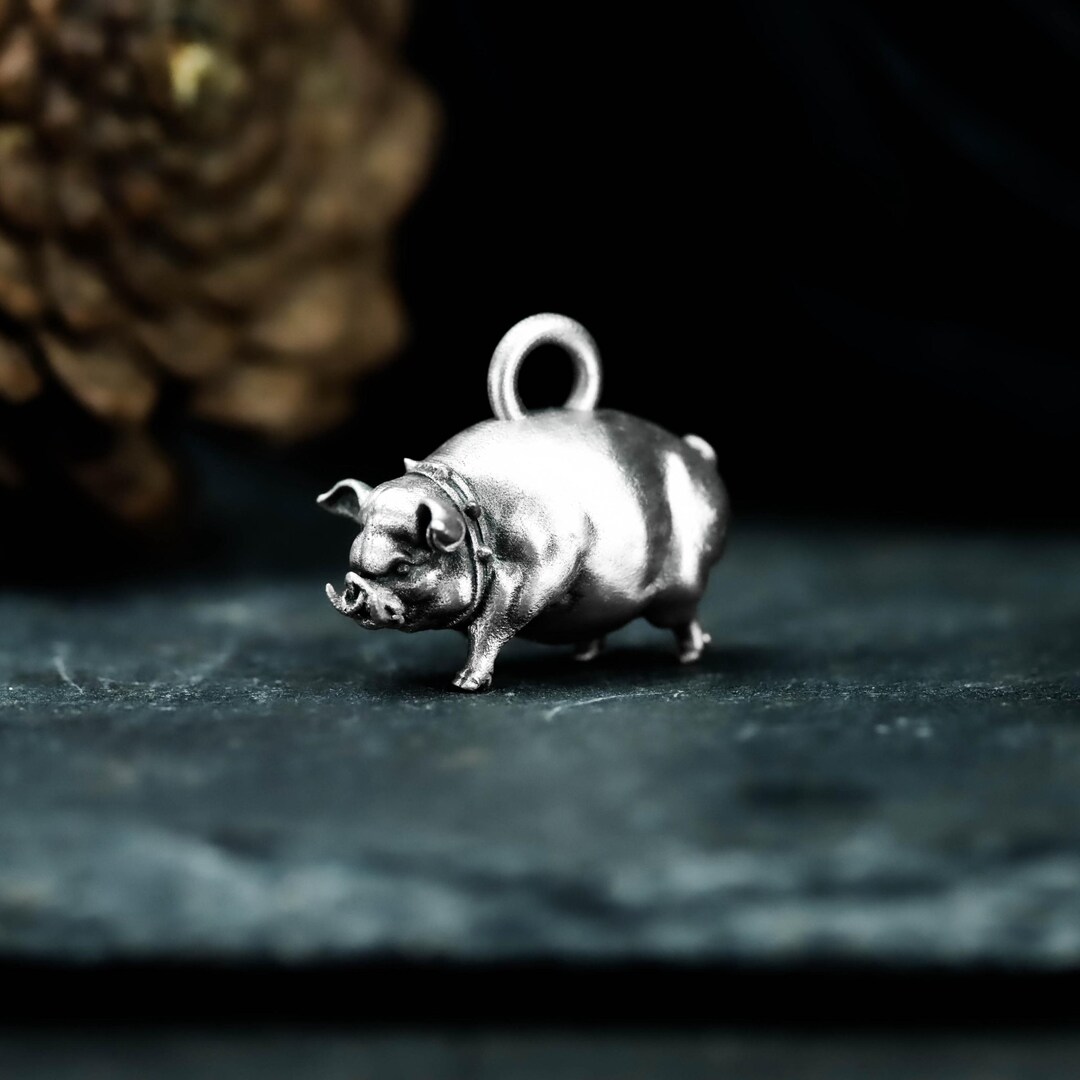 Handcrafted 925 Silver Wild Boar Pendant: Animal Totem Necklace - Etsy