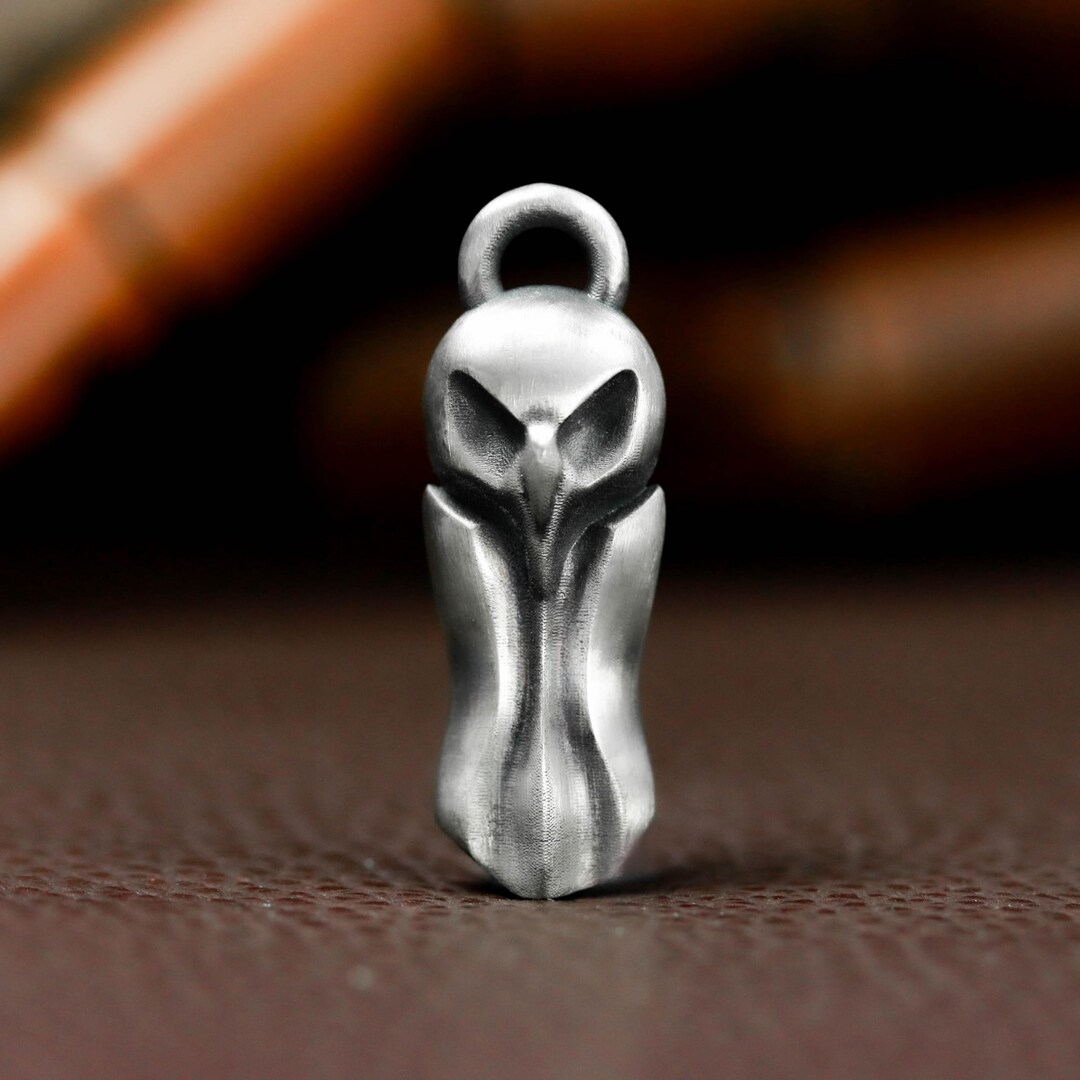 Lone Owl Watcher Urn 925 Silver Pendant - Abstract Nocturnal Jewelry ...