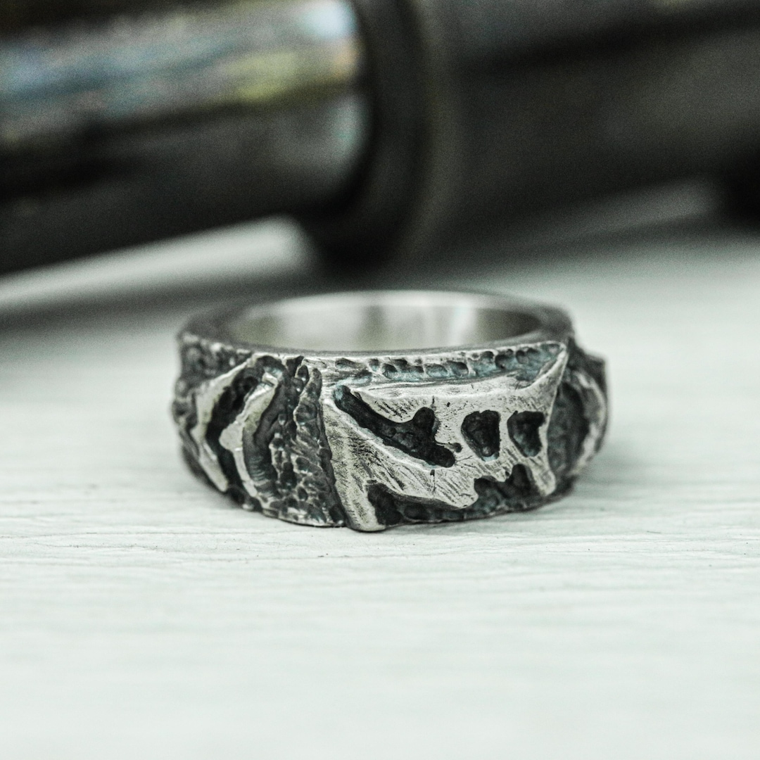 Engraved Special Complex Symbol Ring, Nordic Jewelry Design Ring ...