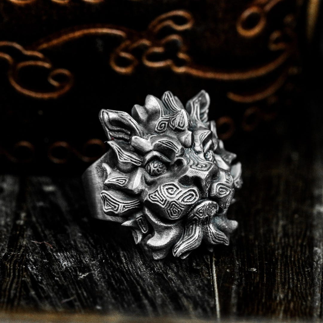 Lion Totem Sterling Silver Ring: Gothic Viking Celtic Jewelry - Etsy