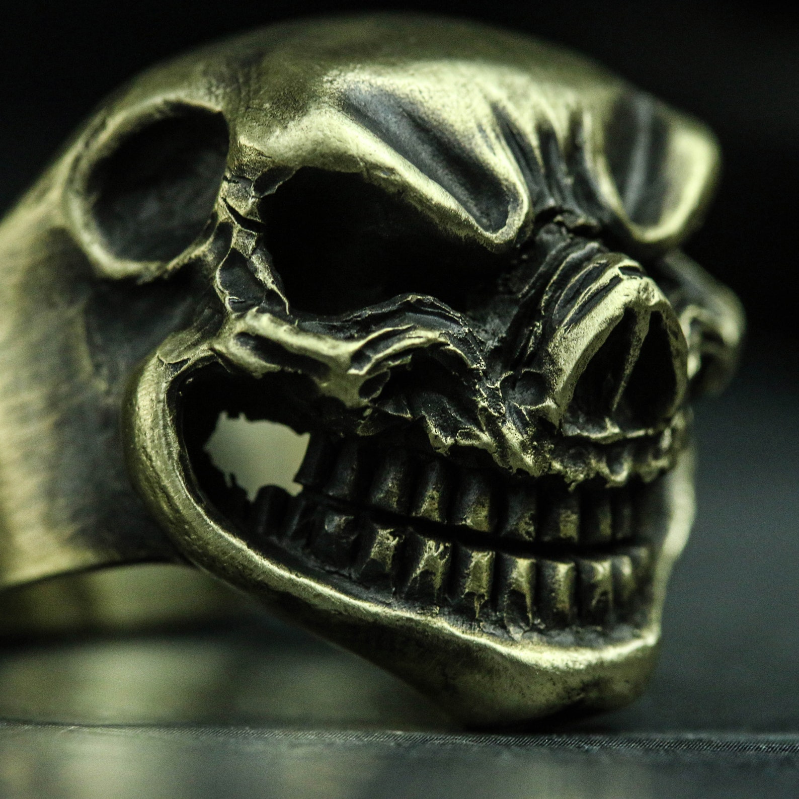 Devil ring evil smiley ring smiley ring satan ring skull | Etsy