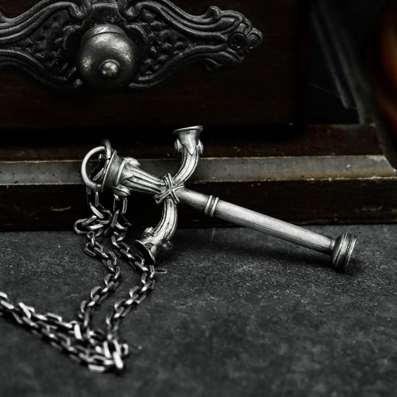 Horn Cross 925 Silver Pendant - Spiritual Symbol Handmade Jewelry ...