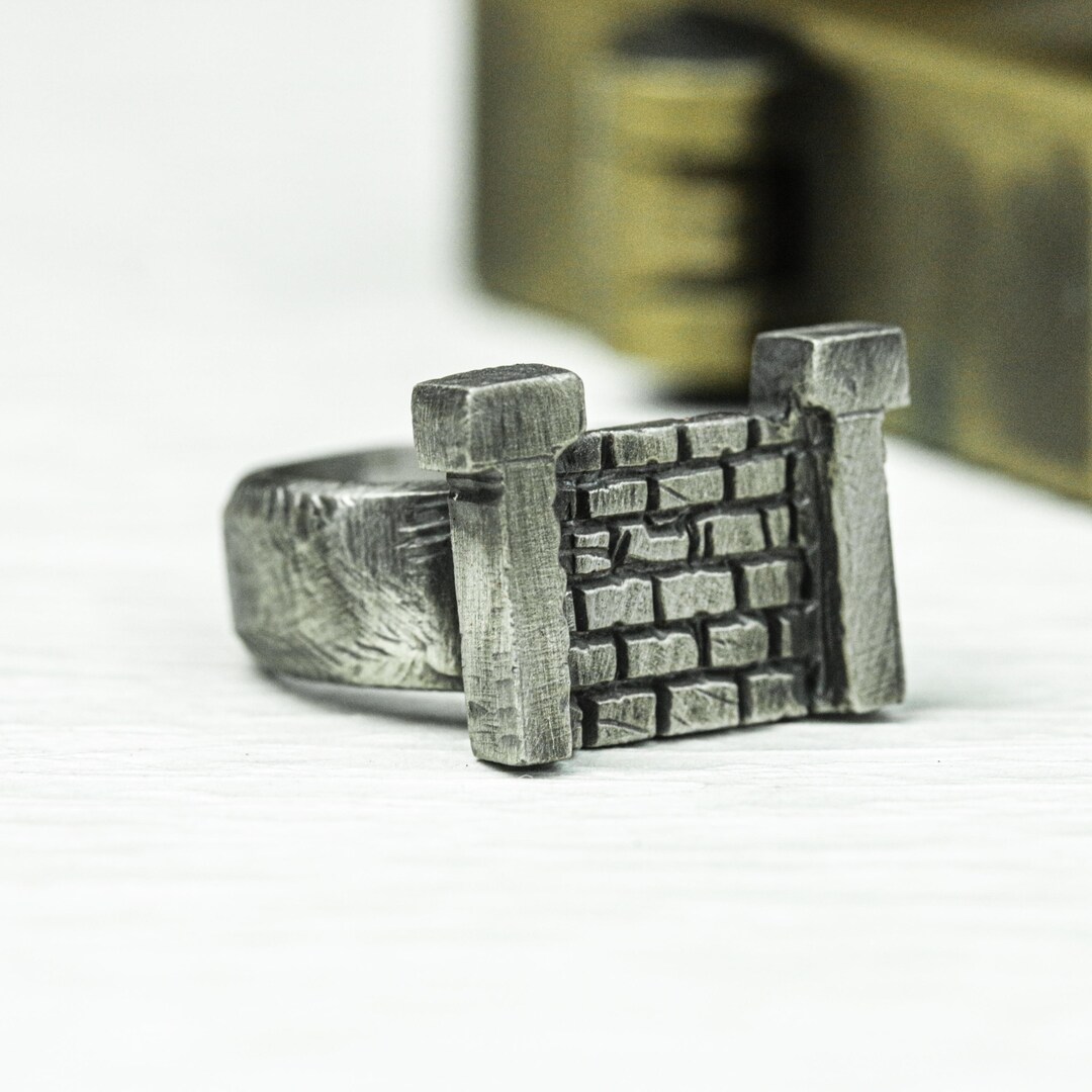 Industrial Style Brick Wall Design Ring/retro Solid and Heavy Brick ...