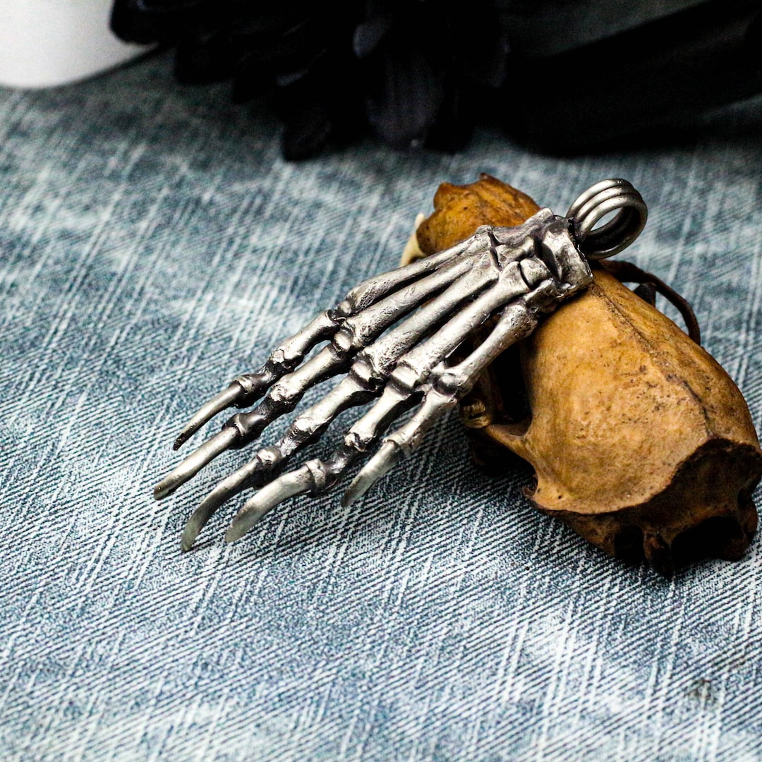 Hand Bone Pendant, Skeleton Hand Pendant, Human Anatomy Jewelry, Brass ...