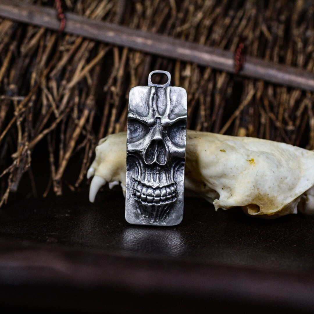 Skull Army Tag Pendant, Skull Identity Tag, Identity Tag Necklace ...