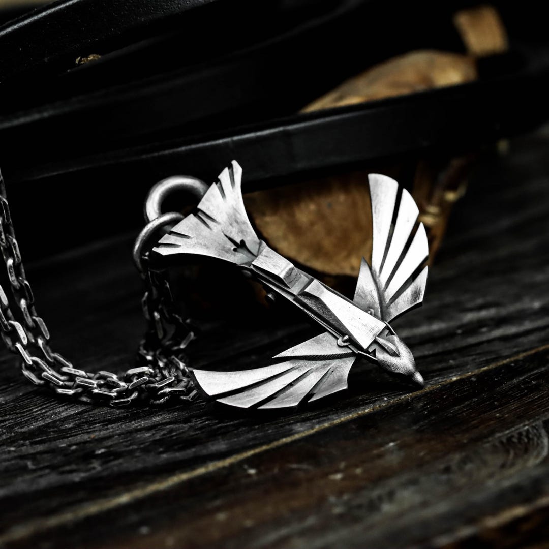 Mech War Eagle 925 Silver Pendant - Cyber Falcon Jewelry - Robotic ...