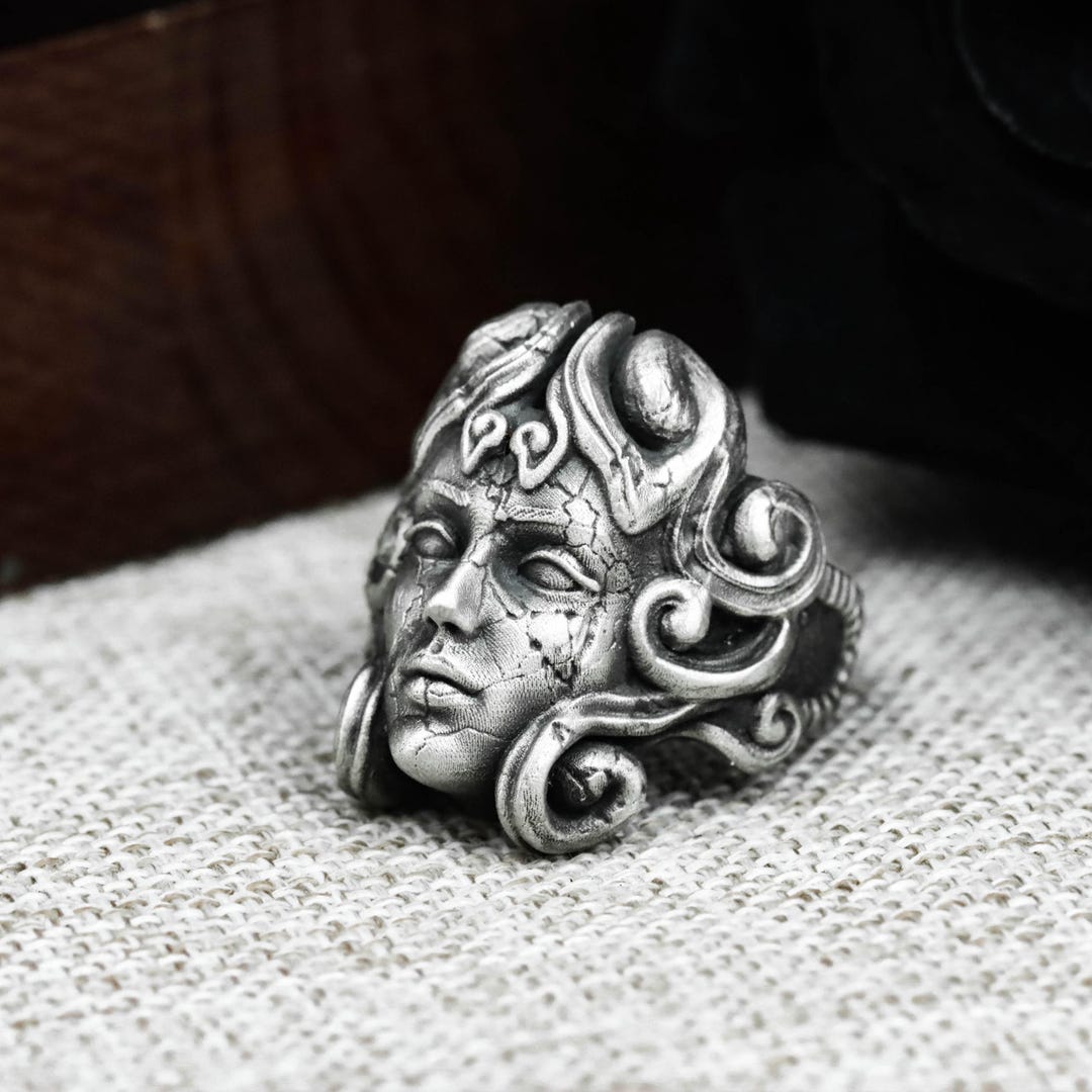 Cloud Goddess Nephele 925 Silver Ring - Damaged Greek Myth Goddess Silver Ring - Zeus Myth ...