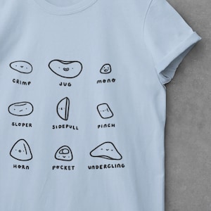 Climbing Holds T-shirt, Rock Climbing Holds, Slopers, Jugs, Mono ...