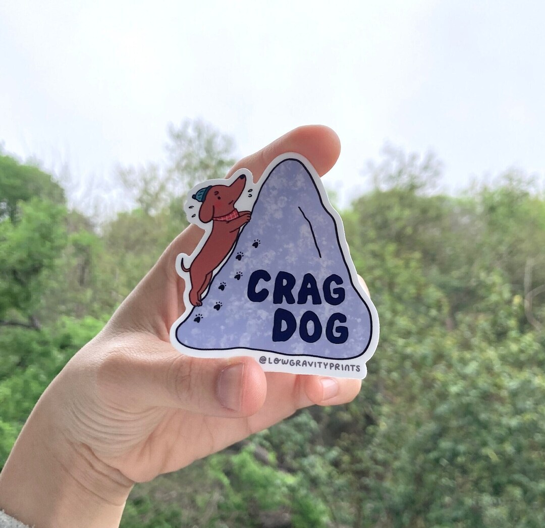 Crag Dog Sticker: Dachshund Bouldering, Weatherproof Vinyl - Etsy