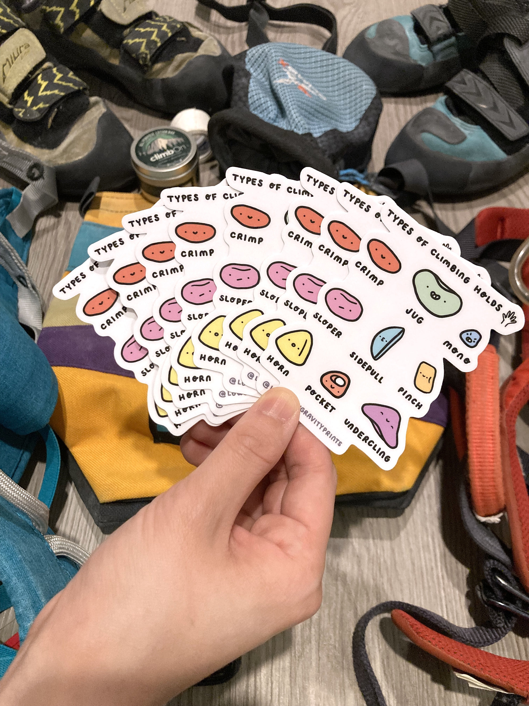 Climbing Holds Sticker: Rock Climbing, Climber Gifts, Bouldering Gym ...