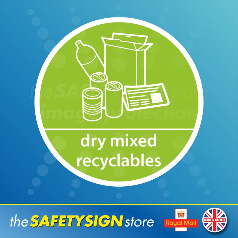 Recycling Stickers Bin General Waste Card Mixed Recyclables Glass Tin ...