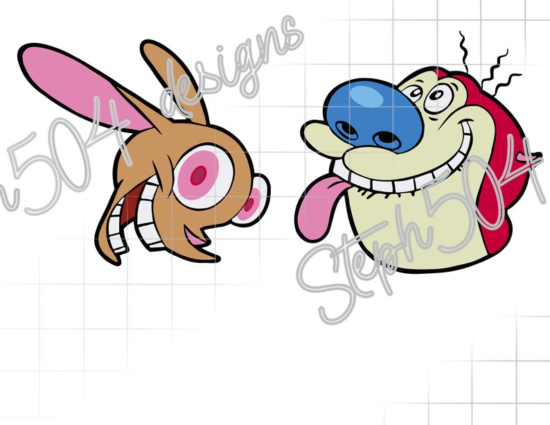 REN Stimpy Svg File, Cricut, Silhouette Vinyl Layered - Etsy