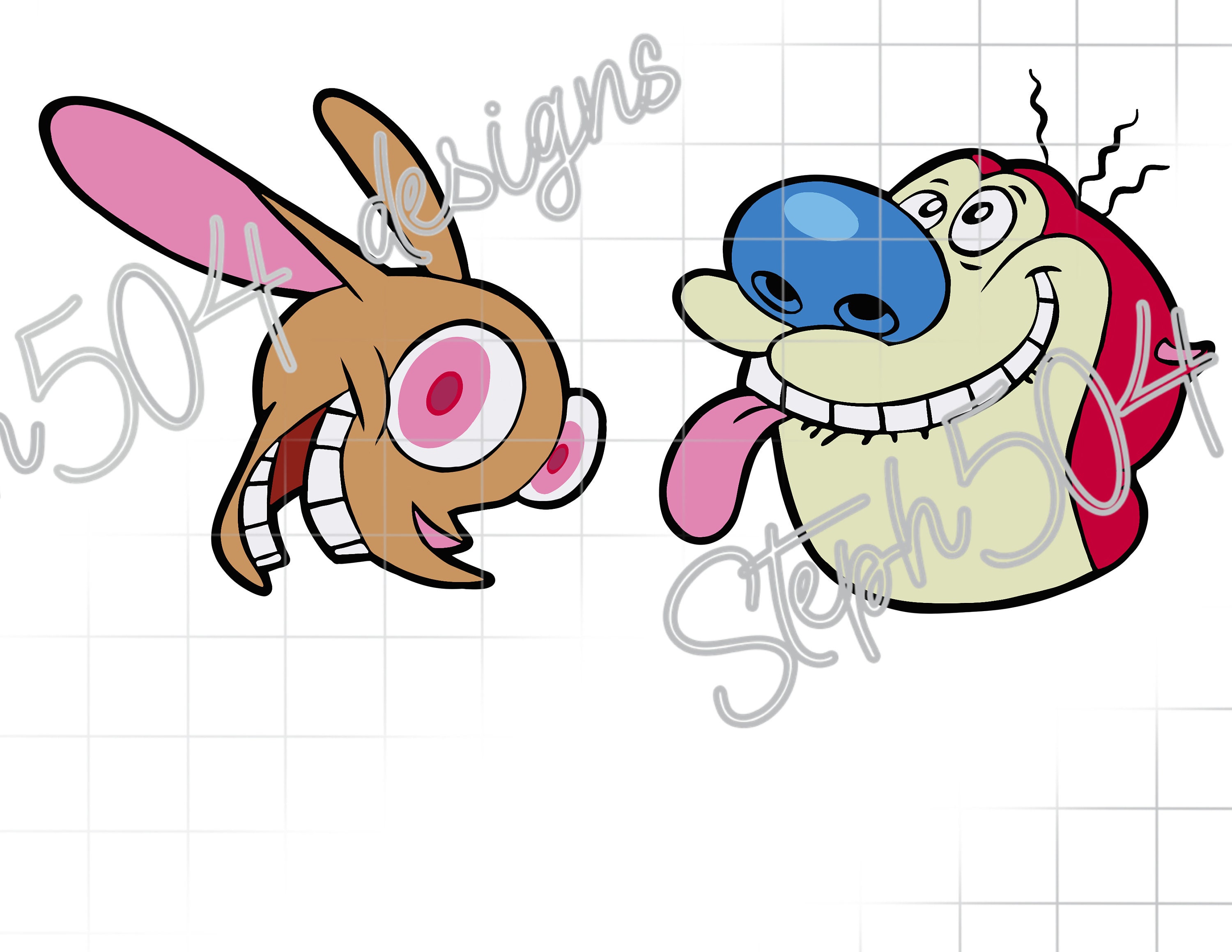 REN Stimpy Svg File, Cricut, Silhouette Vinyl Layered - Etsy