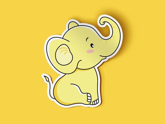 waterproof stickers cute elephant sticker aesthetic sticker durable ...