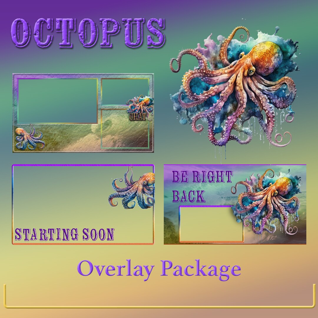 Octopus Steampunk Bioshock Inspired Overlay Package for Twitch ...