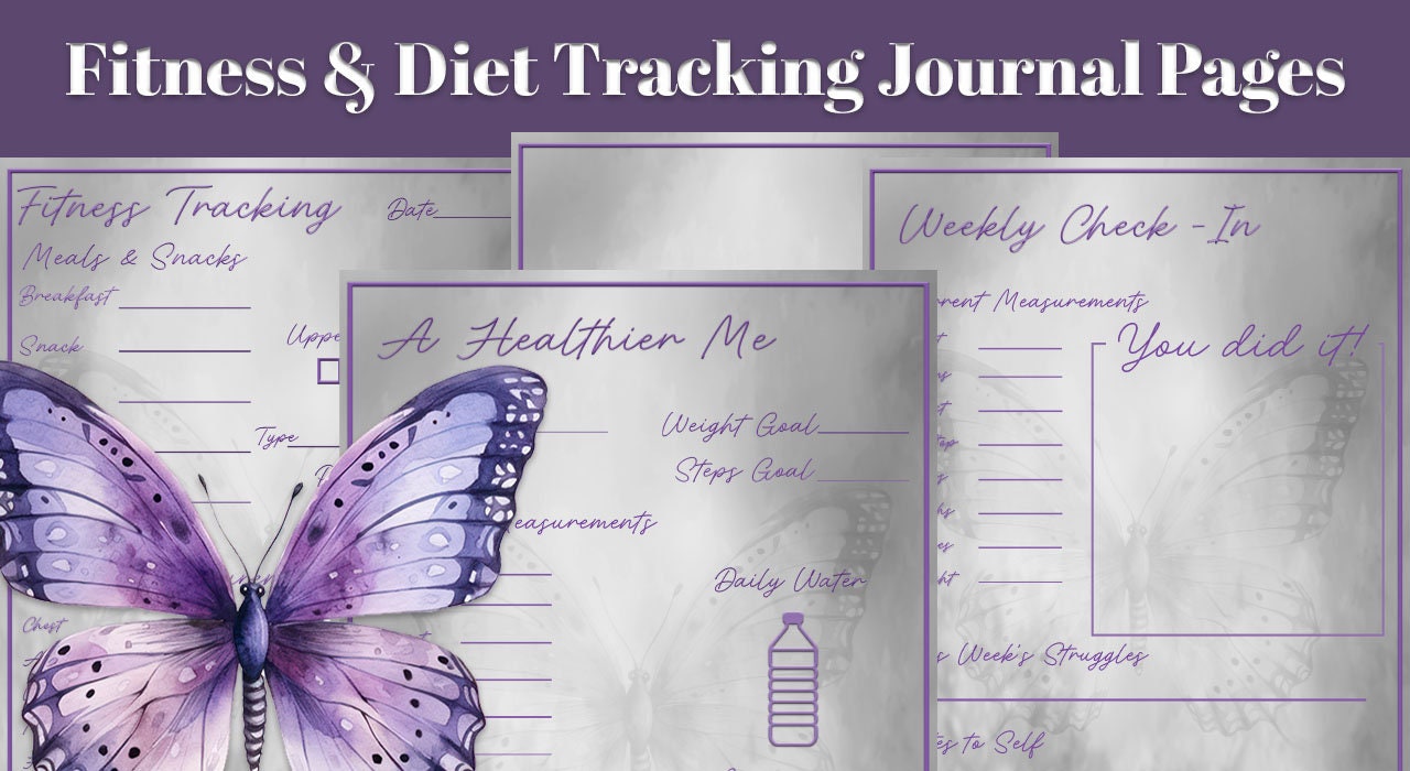 A Healthier You Fitness Journal 4 Page Bundle: Sheet Weight Workout ...