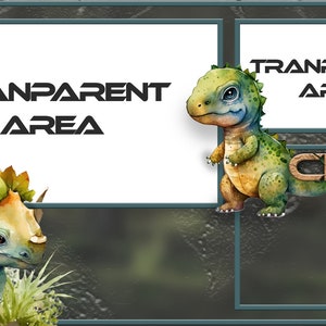 Cute Baby Dinosaurs Ark Inspired Overlay Package for Twitch Streaming ...
