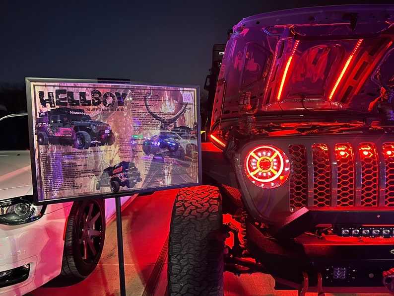 Custom Metal Car Show Display Board: Engine Specs & Visual Mods - Etsy