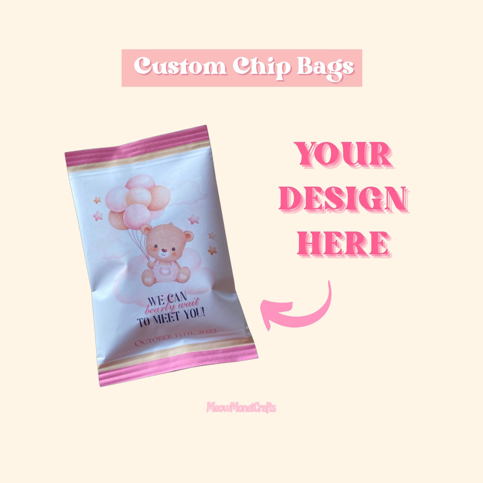 Custom Chip Bags Custom Party Favors Print & Ship Chip Bags - Etsy