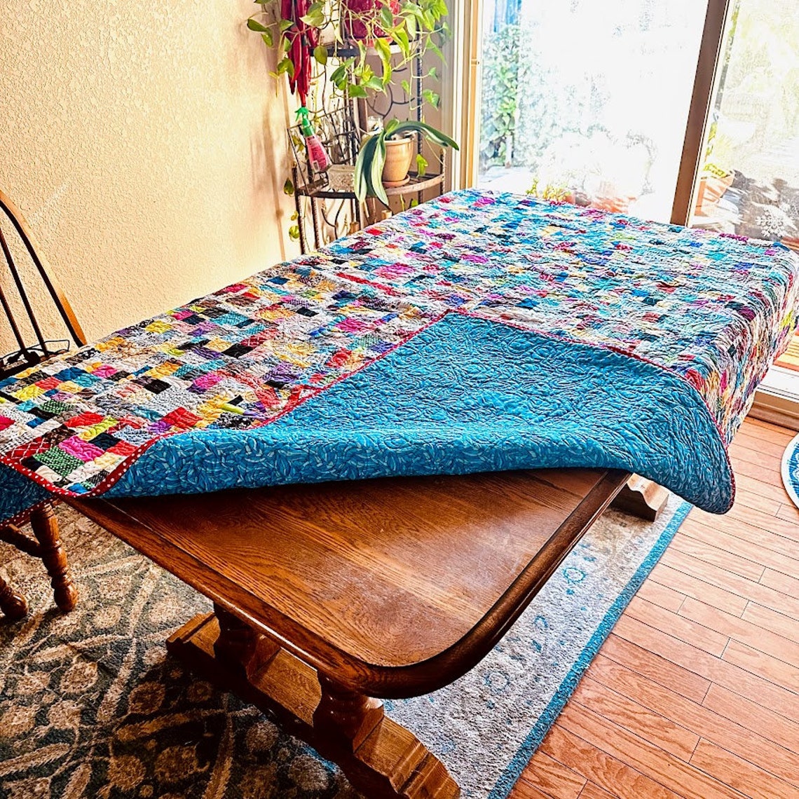 NEW Handmade Scrap Quilt Large Throw or Small Single Bed Patchwork ...