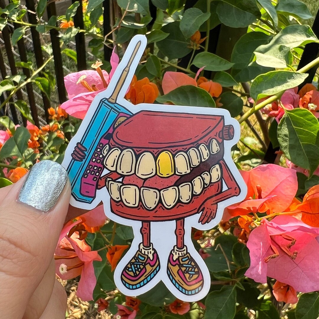 Wind up Teeth Sticker, Wind up Teeth, Retro Sticker, 90's Sticker - Etsy
